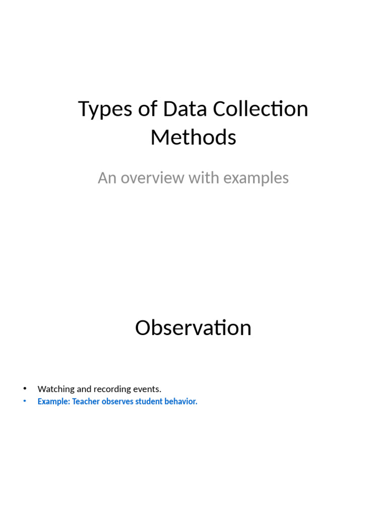 Types of Data Collection Methods Enhanced | PDF
