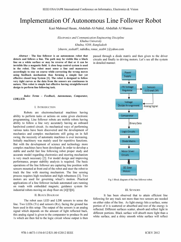 Autonomous Line Follower Robot Design | PDF | Logic Gate | Relay