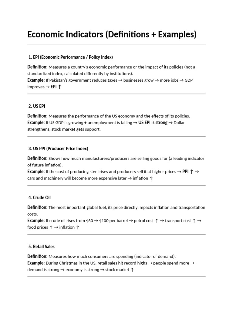 Key Economic Indicators Explained | PDF