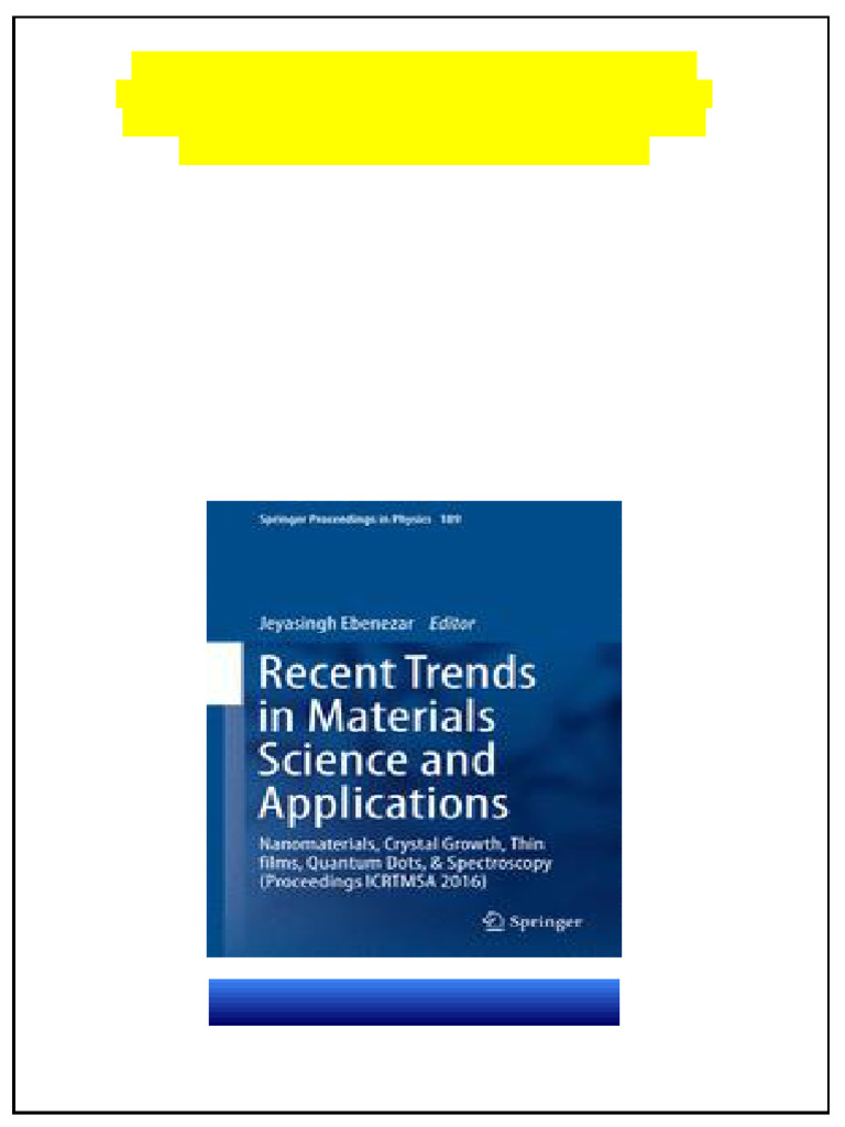 Recent Trends in Materials Science and Applications Nanomaterials Crystal Growth Thin films ...