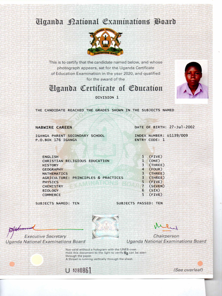 Uce Certificate | PDF