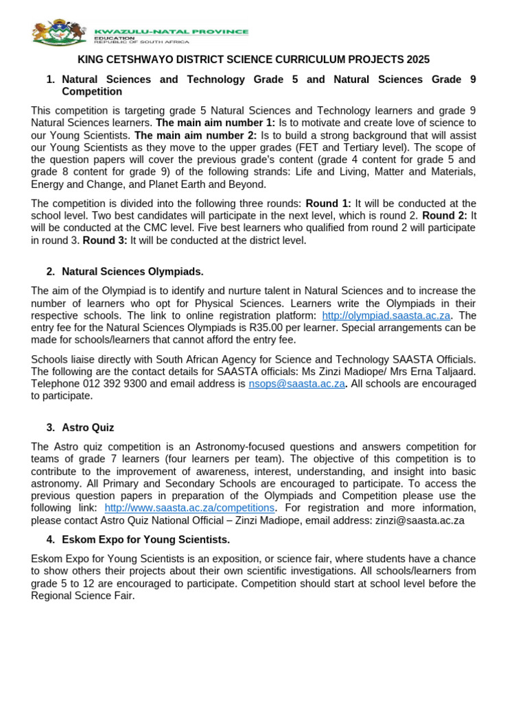 Science Curriculum Projects | PDF | Science | Natural Sciences