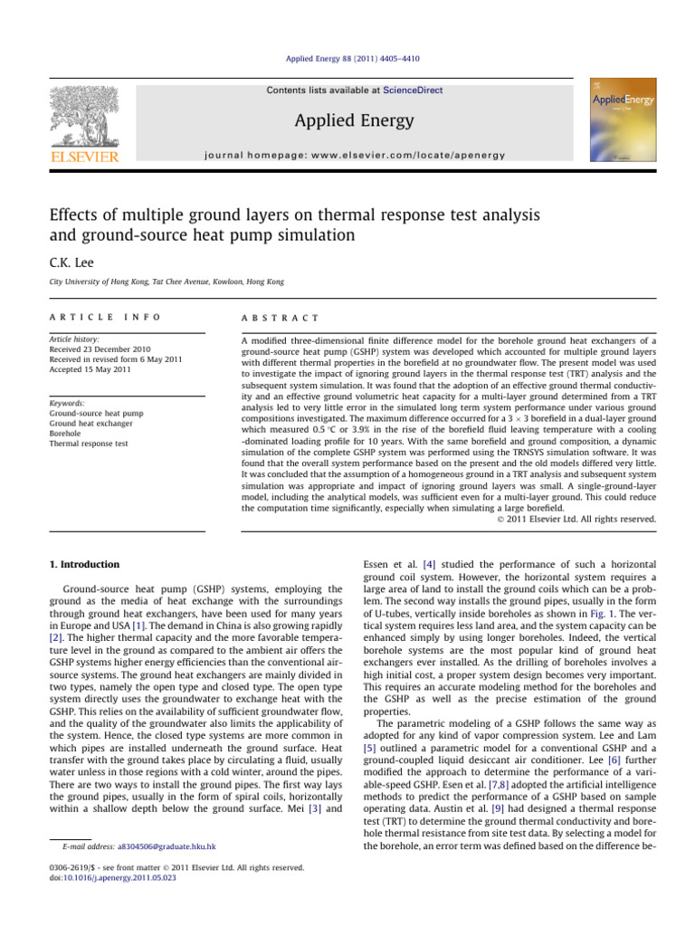 Thermal Response Test in Multi-Layered Ground | PDF | Heat | Heat Capacity