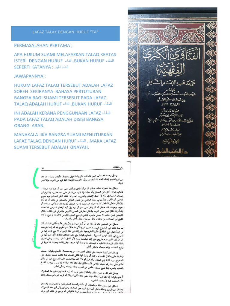 Hukum Lafaz Talak dengan Huruf "Ta" | PDF