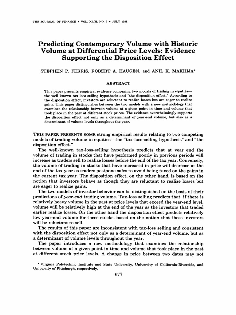 Ferris 1988 | PDF | Financial Economics
