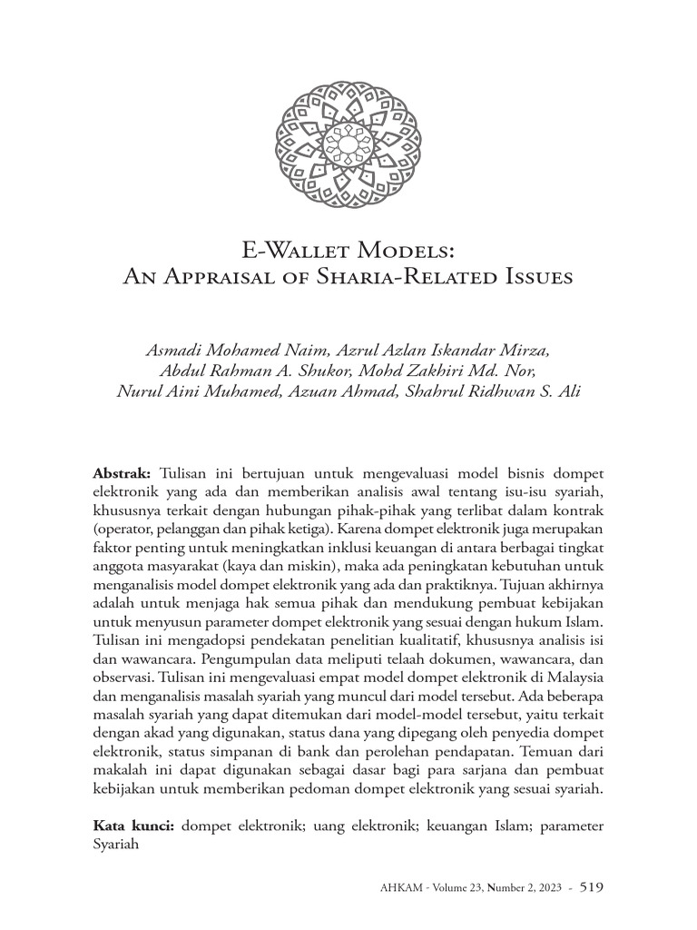 Sharia Compliance in E-Wallet Models | PDF | Islamic Banking And ...