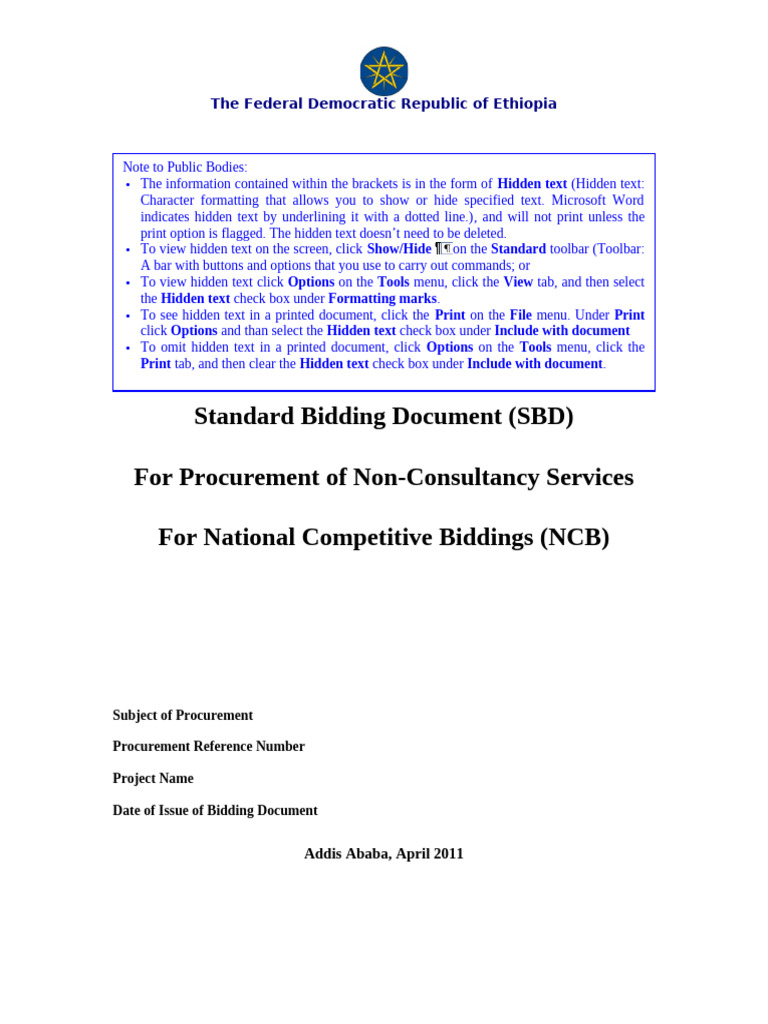 SBD Non-Consultancy Services (NCB) | PDF | Joint Venture | Audit