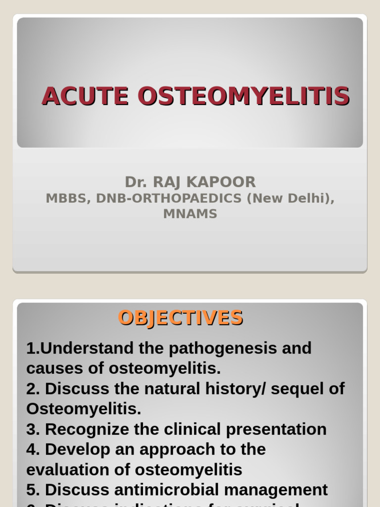 Osteomyelitis - Acute - New | PDF | Staphylococcus Aureus | Blood Vessel