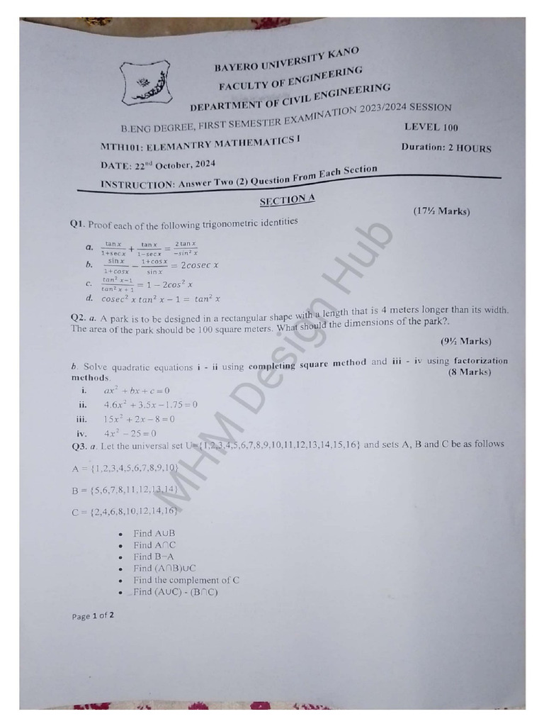 100L First Semester | PDF