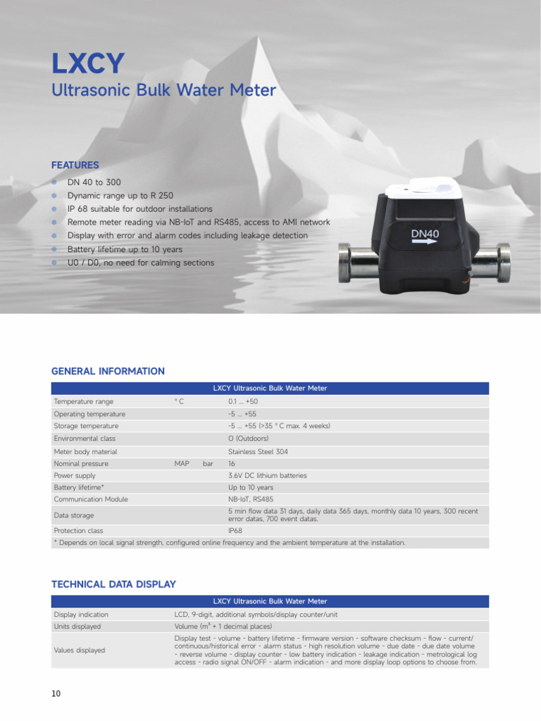 LXCY Ultrasonic Bulk Water Meter Specs | PDF | Electrical Engineering ...