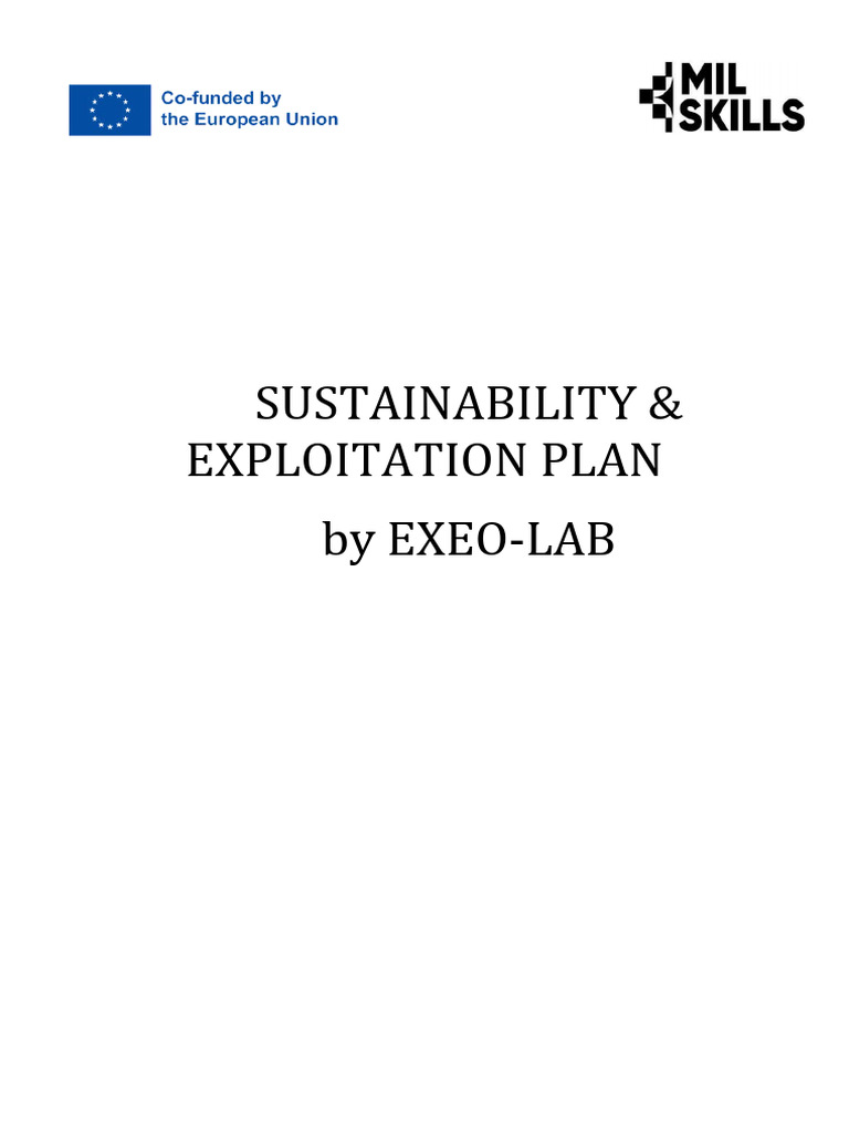 Sustainability & Exploitation Plan | PDF | Sustainability | Information ...