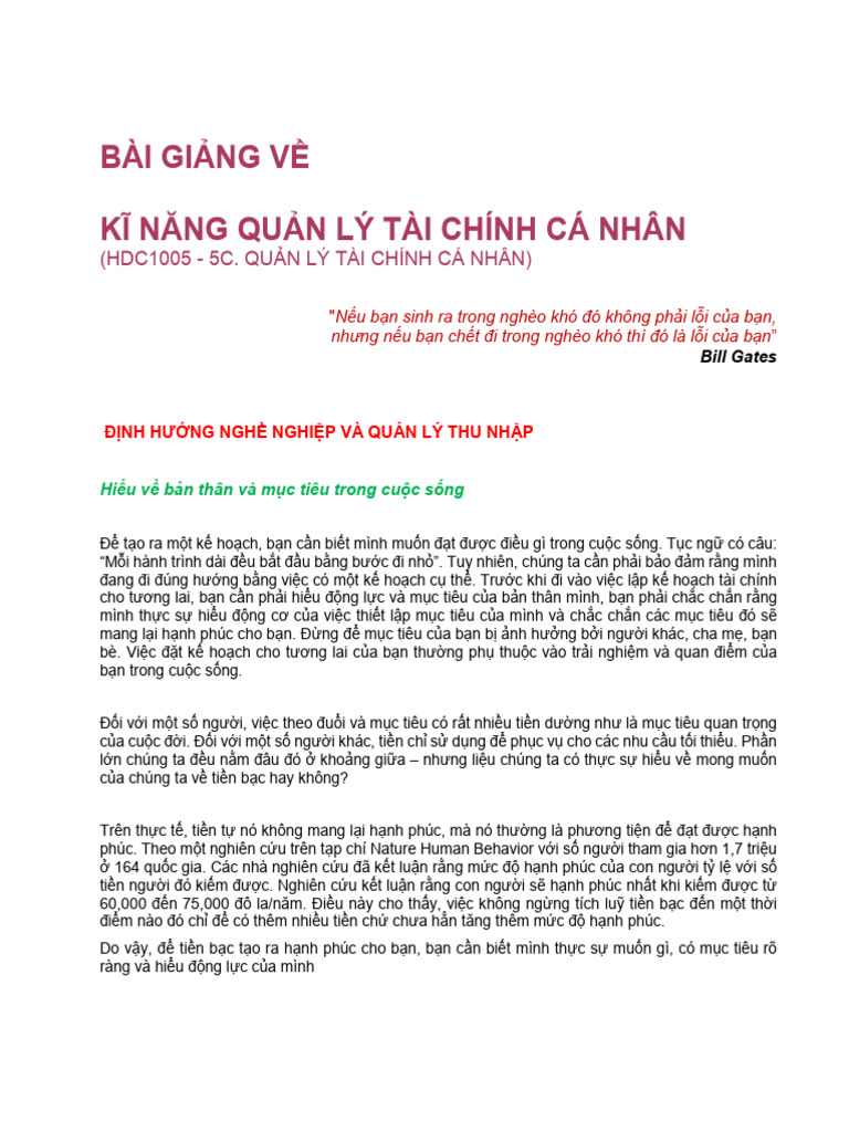 Tmpbebf0n - 83 Hoc Lieu Chinh - Quan Ly Tai Chinh Ca Nhan Inqt | PDF
