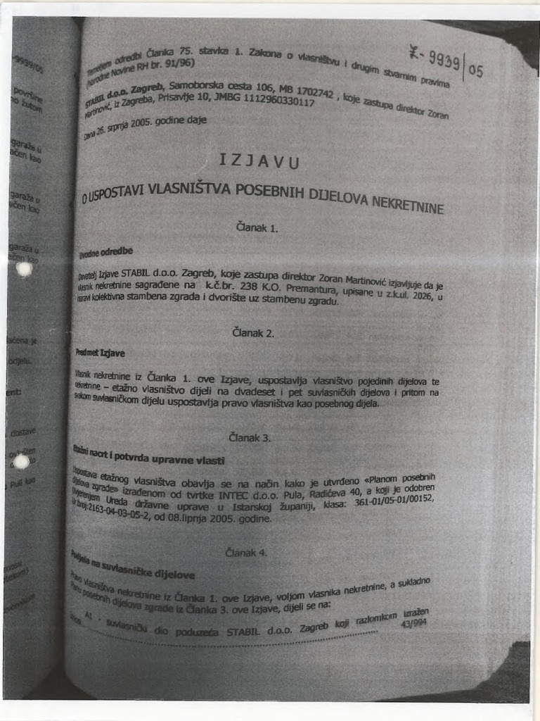 Etažni Elaborat Runjačica 50 | PDF