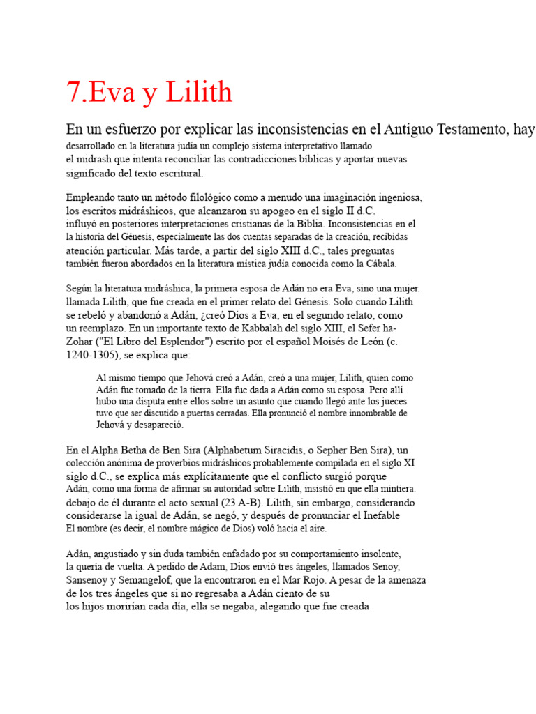 Lilith: La Primera Esposa de Adán | PDF | Lilith | Víspera