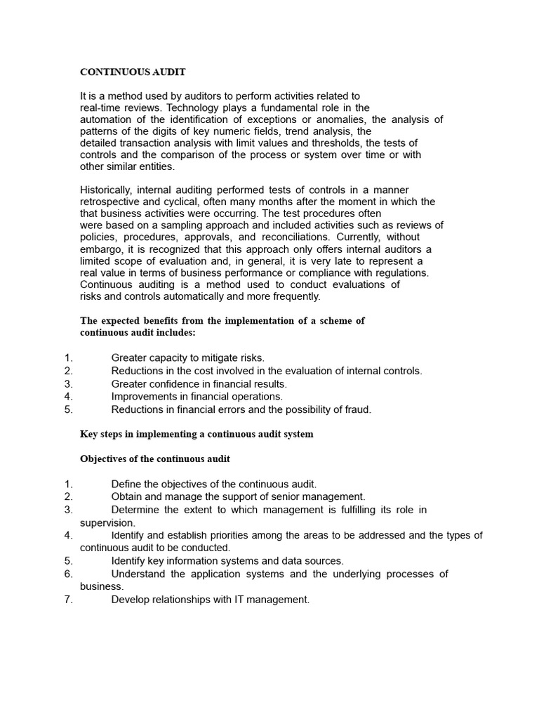 Continuous vs. Periodic Audits Explained | PDF | Audit | Internal Audit