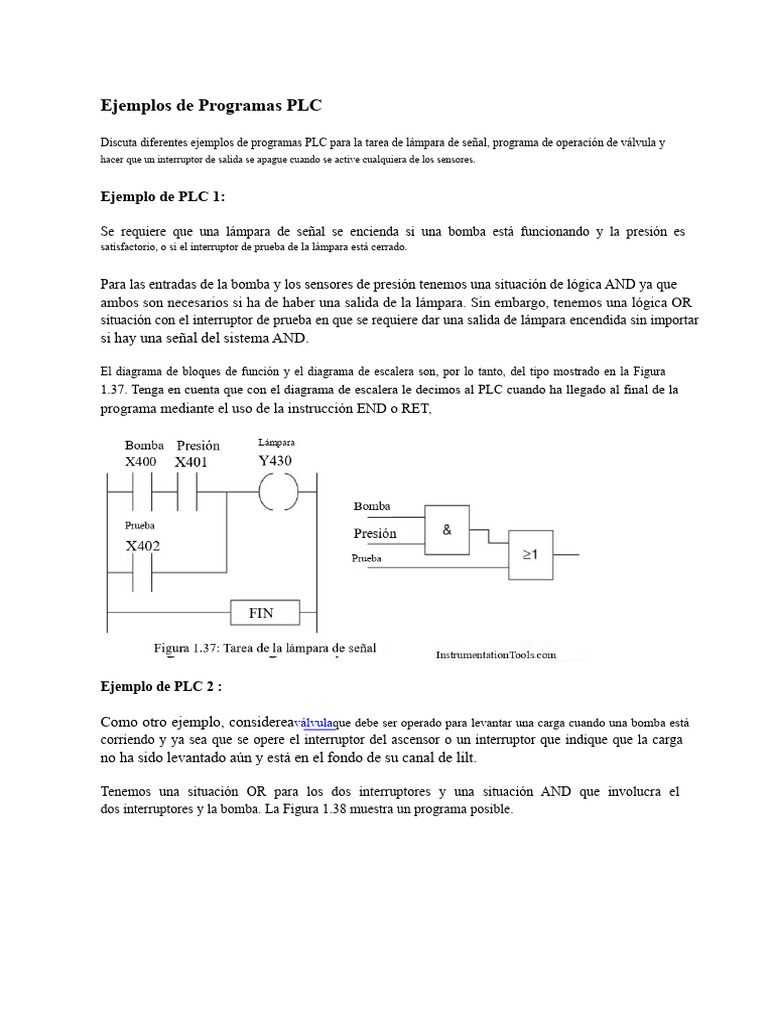 Ejemplos de Programas PLC para Control | PDF | Controlador lógico ...