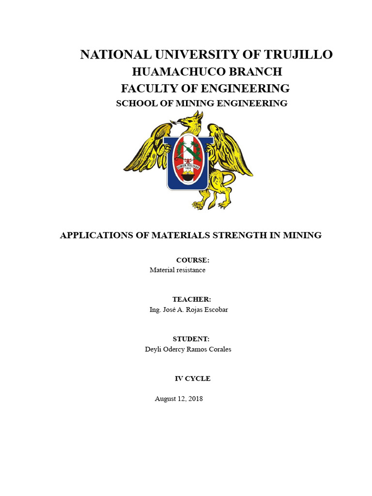 Material Strength Applications in Mining | PDF | Deformation ...
