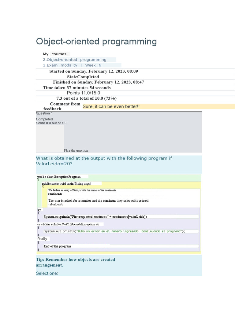 Exam Week 5 and 6 Object-Oriented Programming | PDF | Inheritance (Object Oriented Programming ...