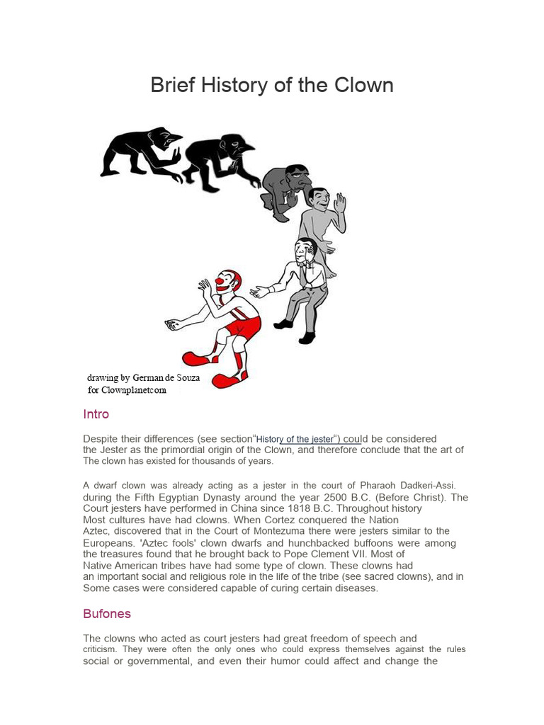 Origins and History of Clowns | PDF | Clown | Jester
