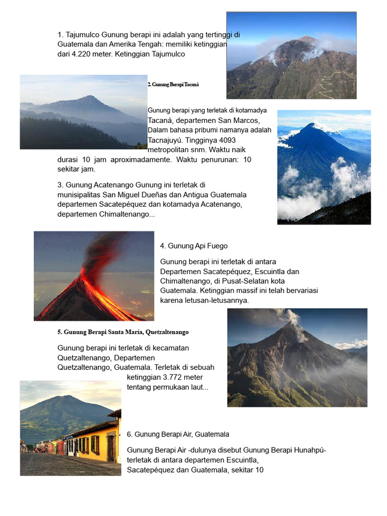 Gunung Berapi Di Guatemala | PDF