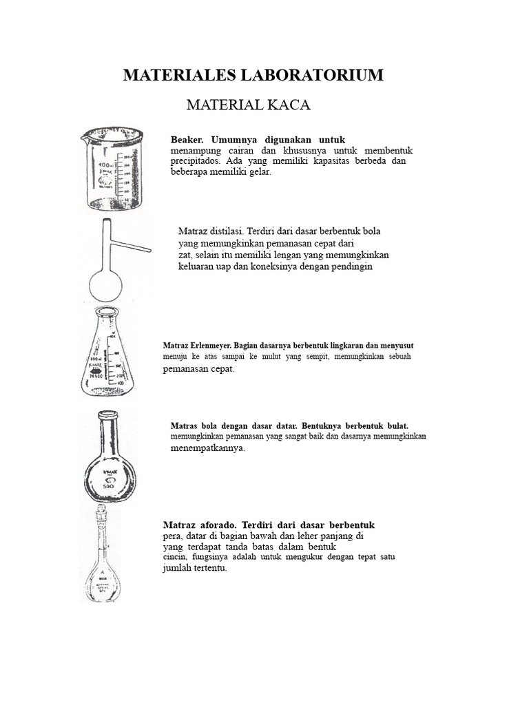 Alat Laboratorium Kaca dan Porselen | PDF
