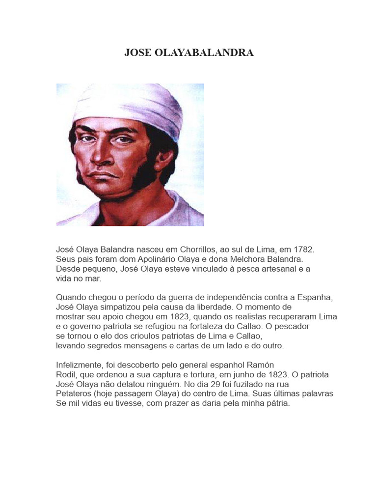Linha do Tempo de José Olaya | PDF