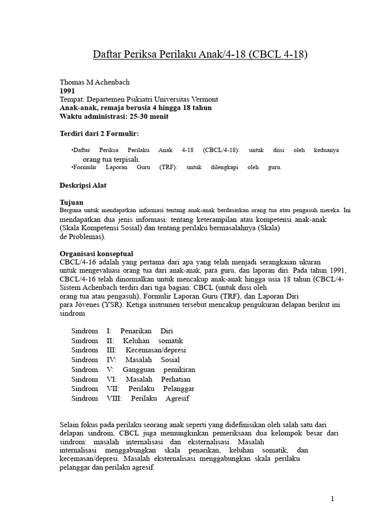 CBCL | PDF