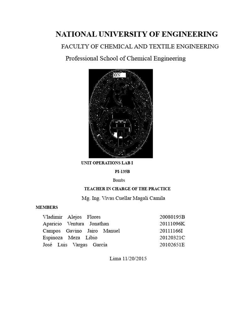 Unit Operations Laboratory - Pumps | PDF | Pump | Liquids