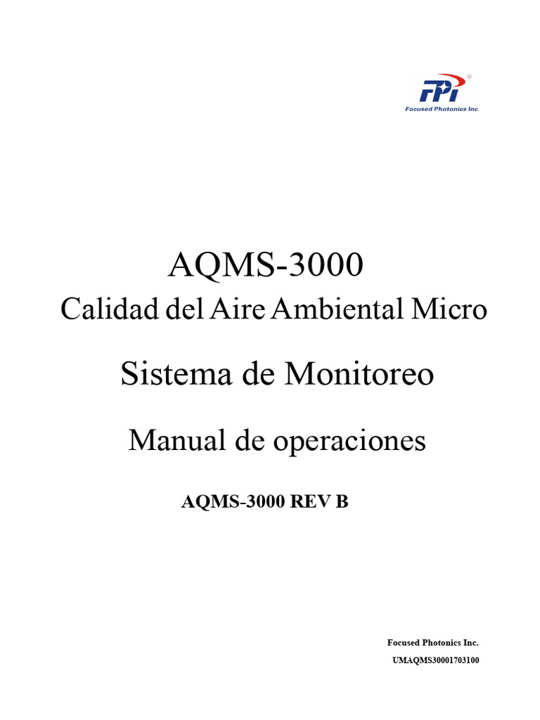 Manual de Operaciones AQMS-3000 | PDF | La contaminación del aire ...