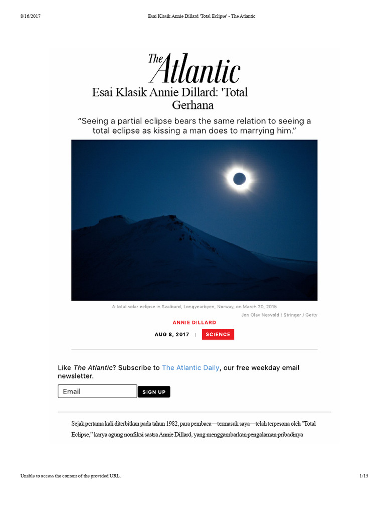 Total Eclipse Oleh Annie Dillard | PDF