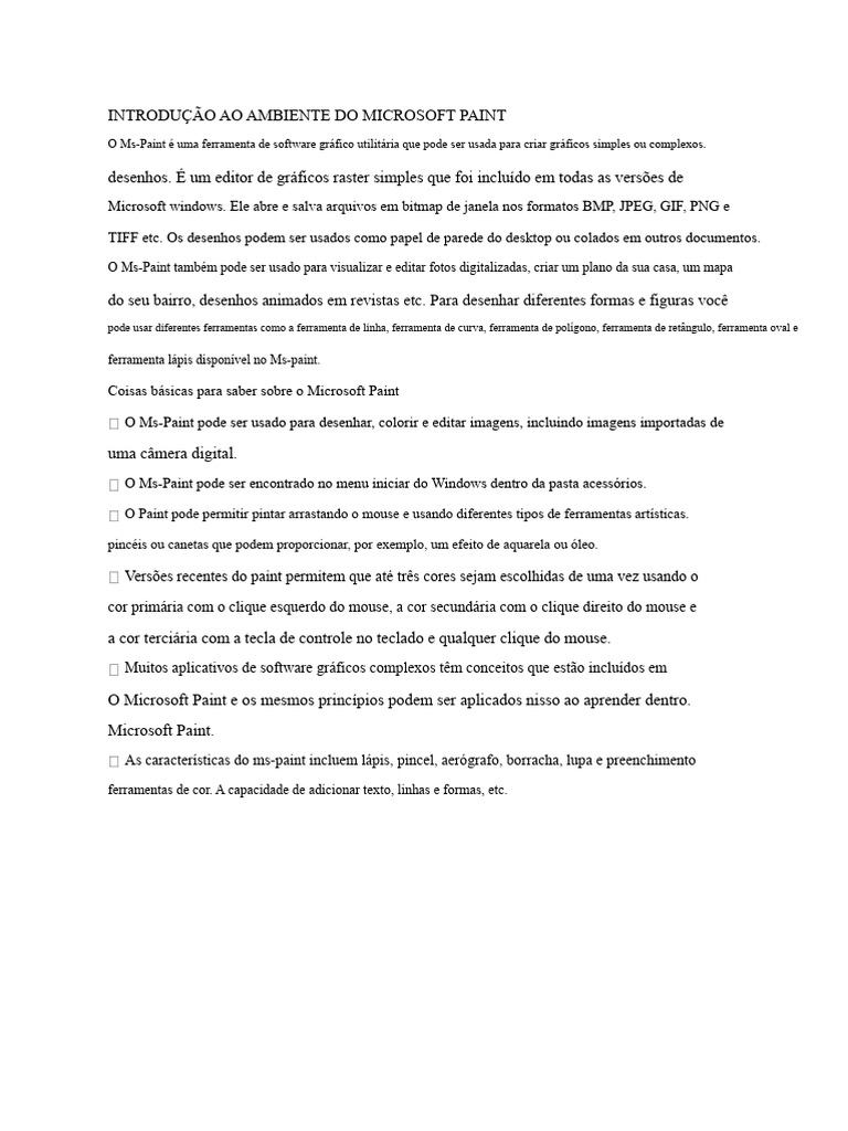 Guia Completo do Microsoft Paint | PDF | Desenho | Microsoft