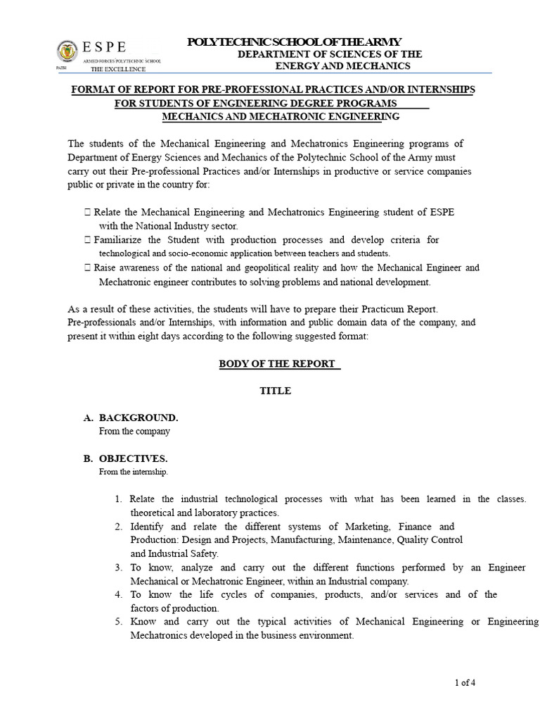 Internship Report Format | PDF | Engineering | Reliability Engineering
