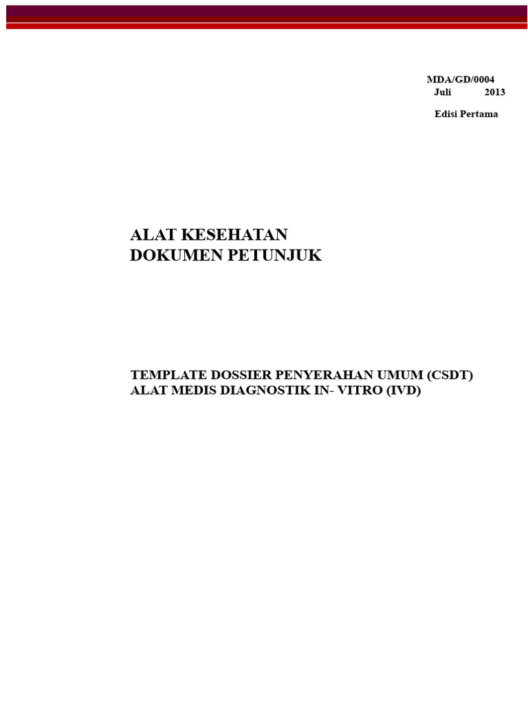 Template Dossier Pengajuan Umum (CSDT) | PDF