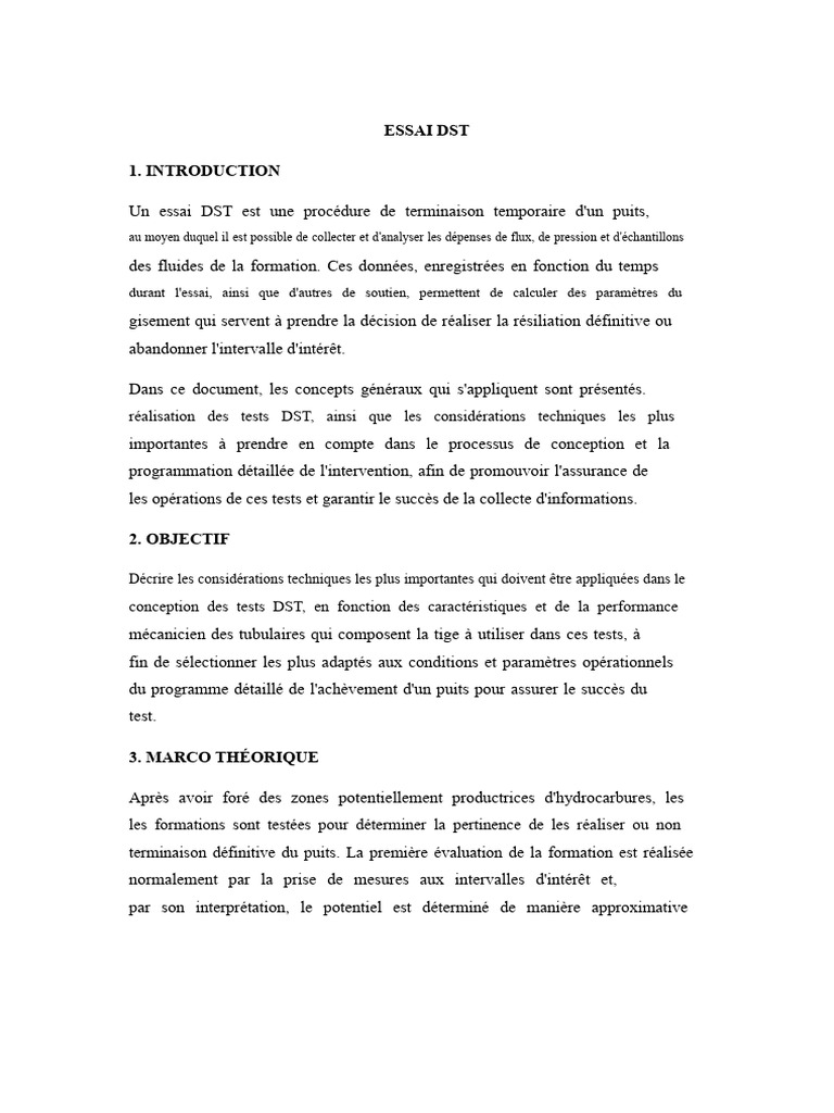 Guide des Tests DST en Pétrole et Gaz | PDF | Forage | Soupape