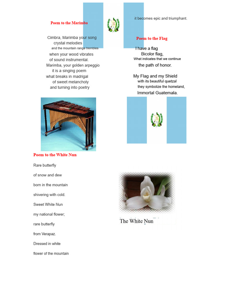 Poem To The Marimba, Flag, White Nun | PDF