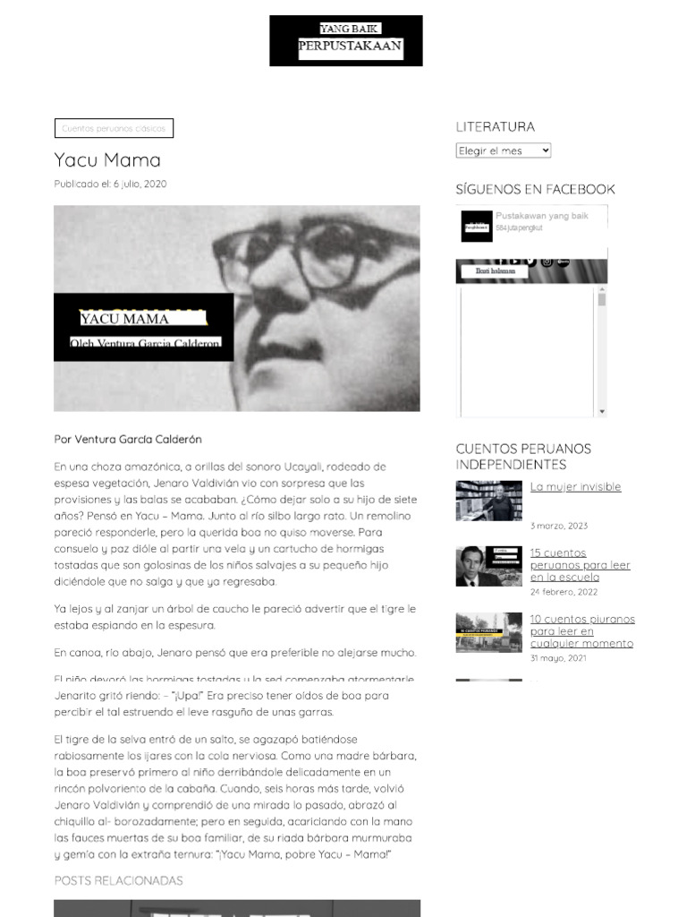 Yacu mama_ Sebuah cerita dari Ventura García Calderón _ El Buen Librero.pdf | PDF