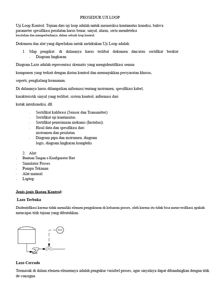 Prosedur Uji Loop | PDF