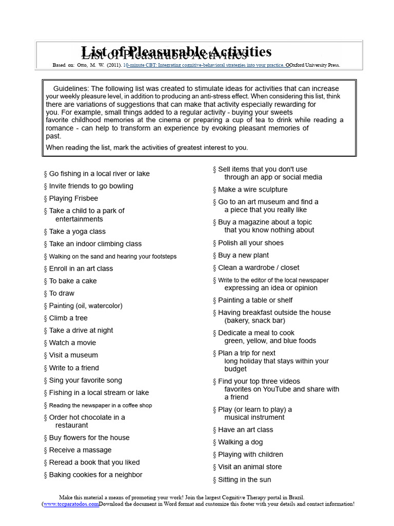 50 Activities to Boost Your Happiness | PDF