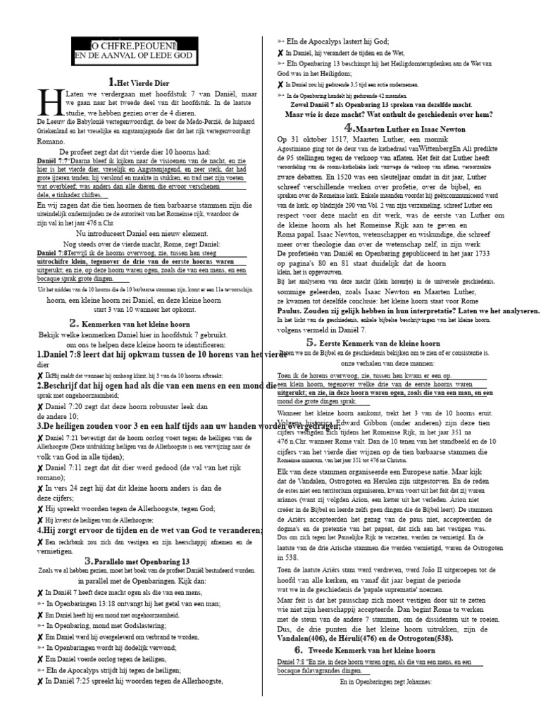 de Kleine Horn en de Aanval Op de Wet Van God | PDF