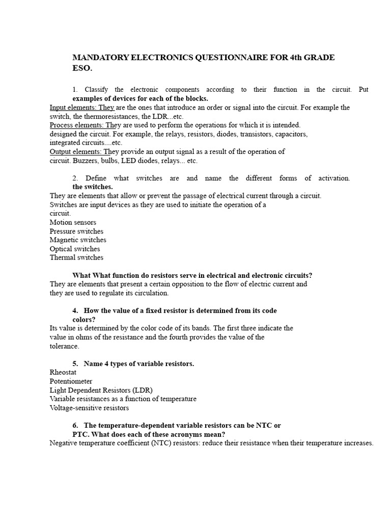 Solved Electronics Questions | PDF | Semiconductors | Relay