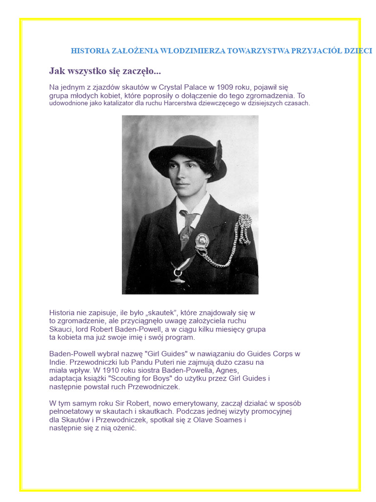 Historia Założenia Skautów Świata | PDF