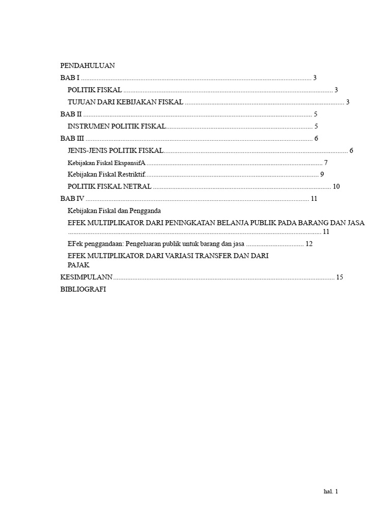 Monografi Kebijakan Fiskal | PDF