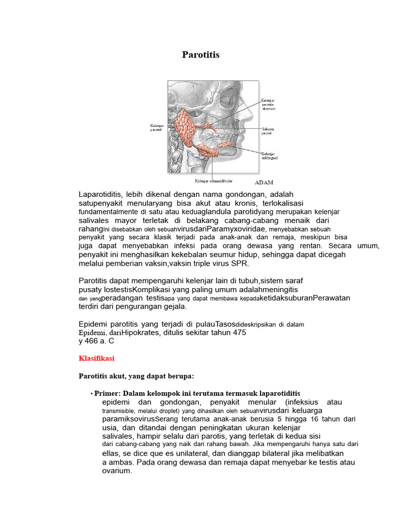 Parotitis PEKERJAAN | PDF