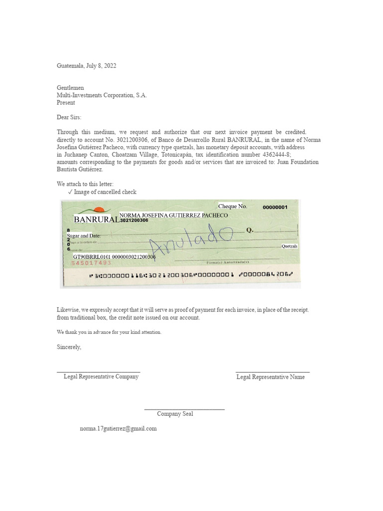Banking Letter | PDF
