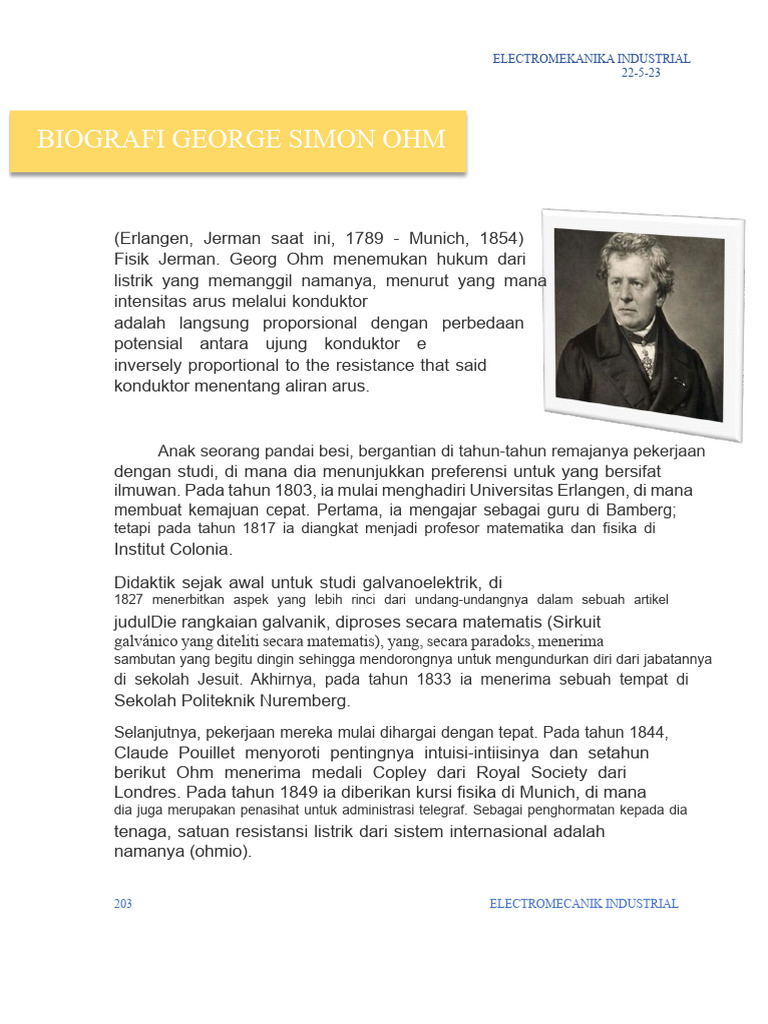 Biografi George Simon Ohm | PDF