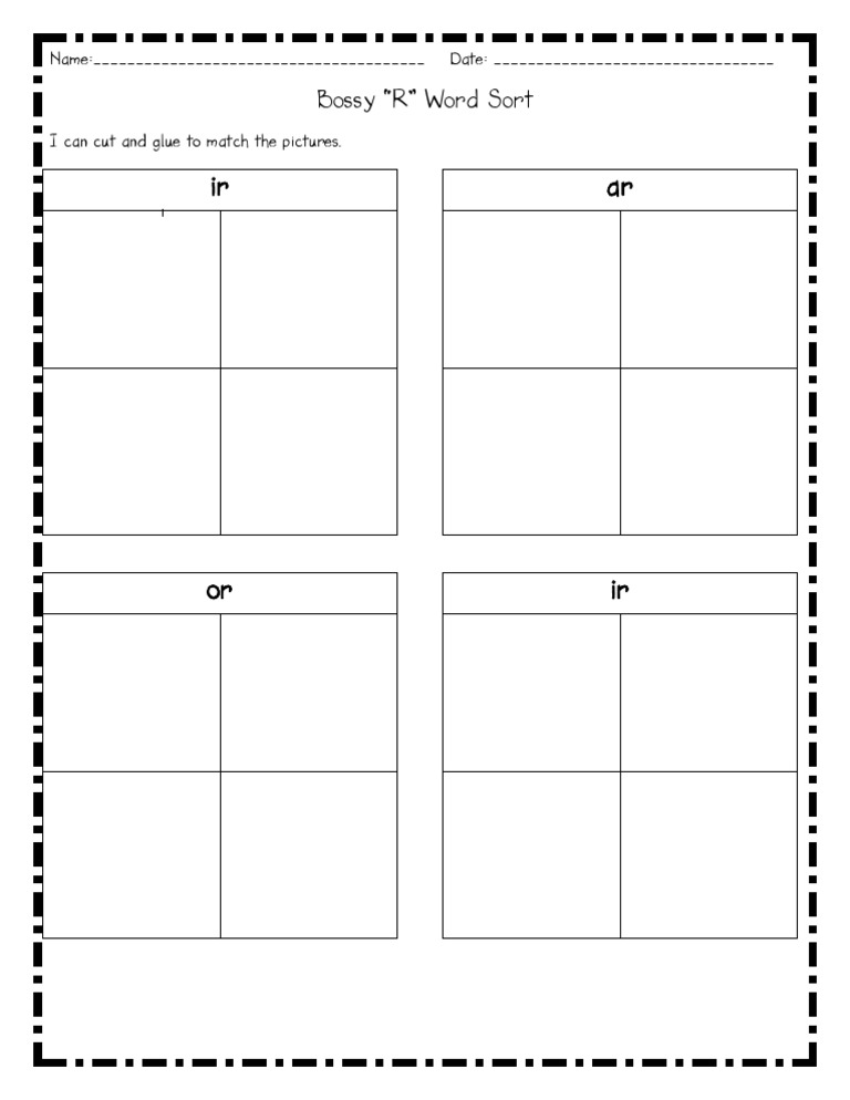 Bossy "R" Word Sort Activity | PDF | Career & Growth | Language Arts ...
