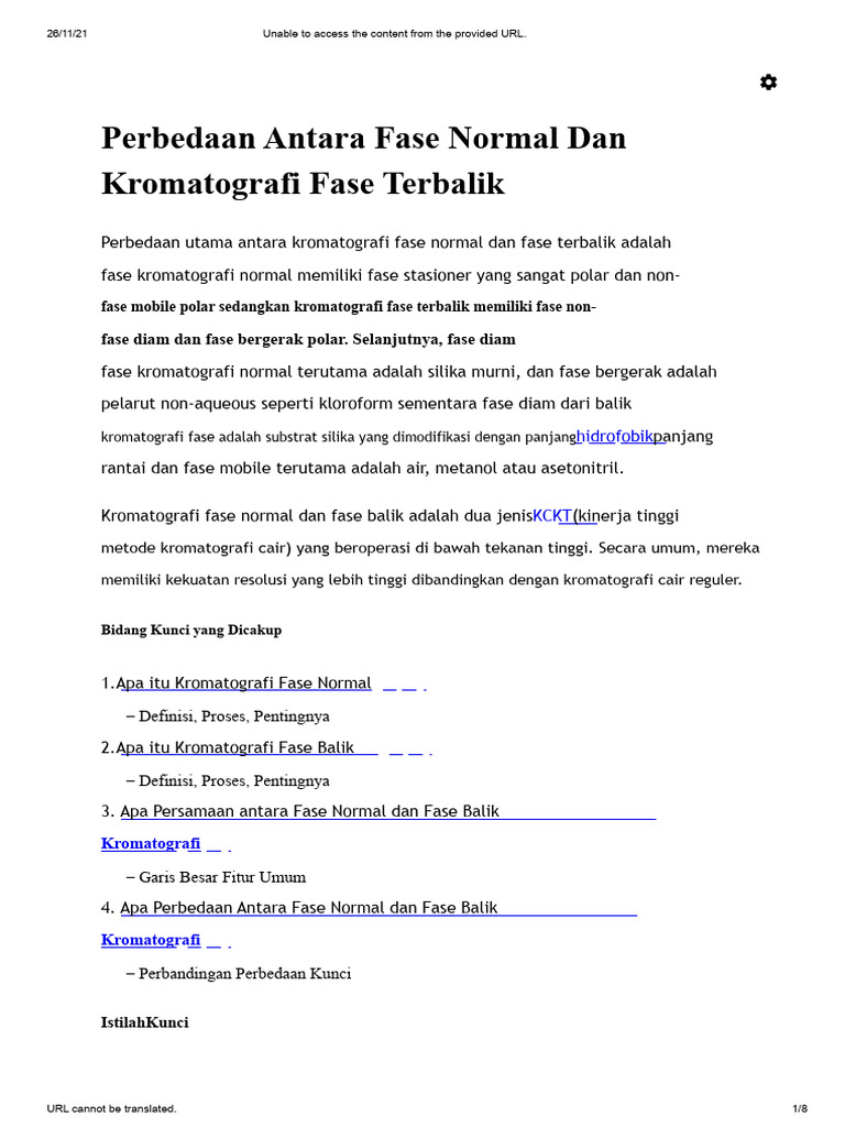 Perbedaan Fase Terbalik Dan Fase Normal | PDF