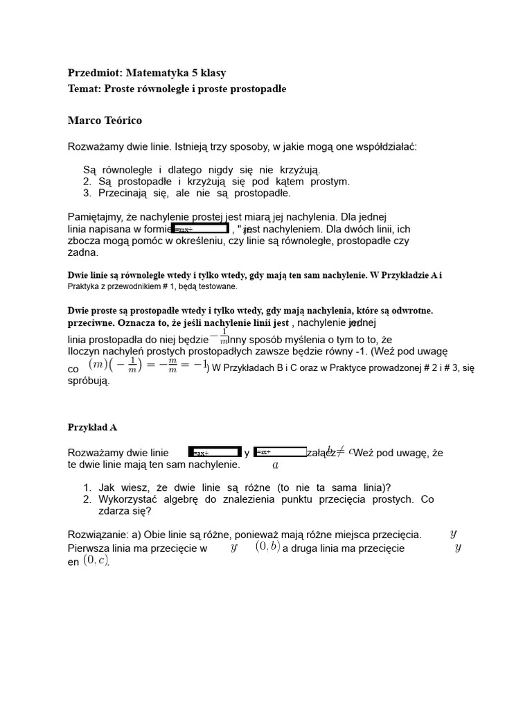 Proste Równoległe I Proste Prostopadłe | PDF