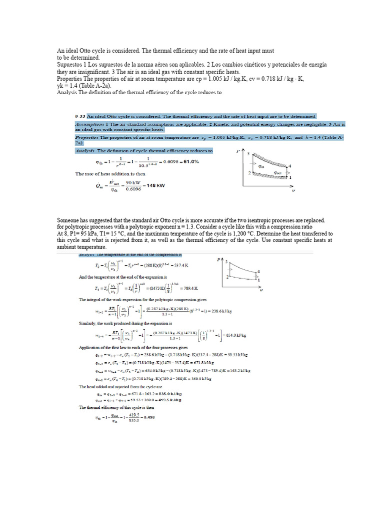 Ideal Diesel Cycle Analysis and Efficiency | PDF | Diesel Engine | Engines