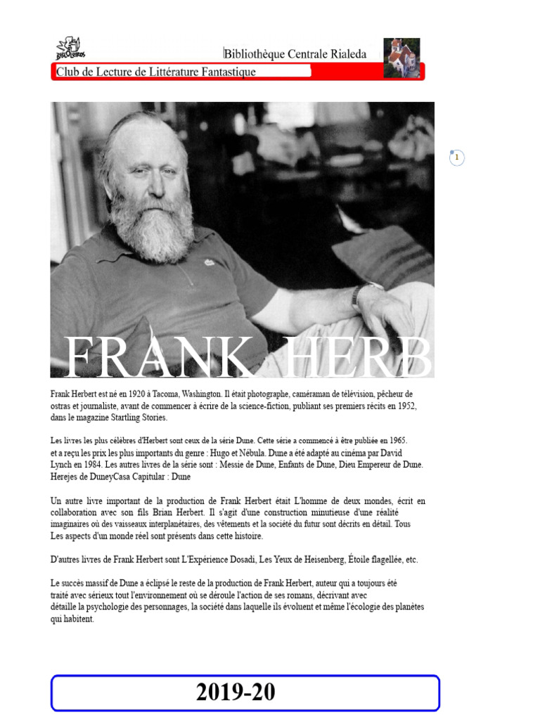 Dune : L'œuvre de Frank Herbert | PDF | Dune (Roman) | Dune (franchise)